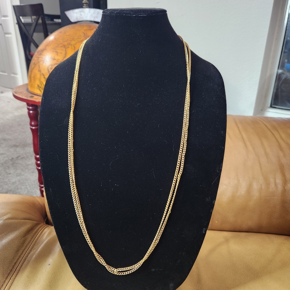 Kenneth Lane Vintage 70s Minimalist Gold Chain Link N… - Gem